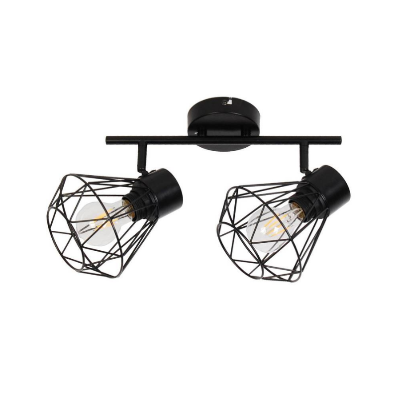 APLIQUE NEGRO DOBLE PORTA E14 LED MODELO ZAVIJAVA – Supply
