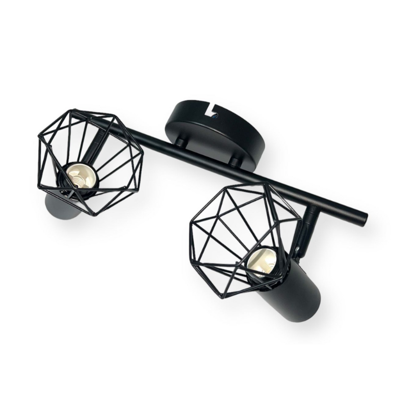 APLIQUE NEGRO DOBLE PORTA E14 LED MODELO ZAVIJAVA – Supply